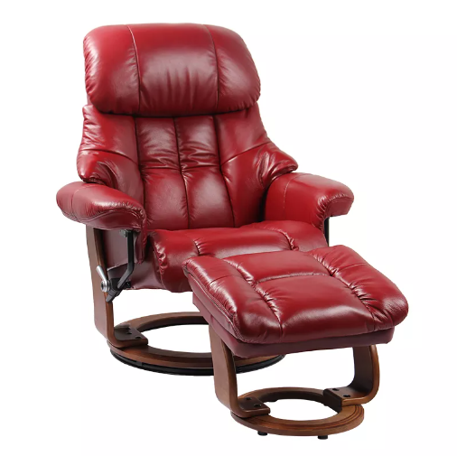Nicholas - Leather Stressless Recliner with Ottoman by Benchmaster ...